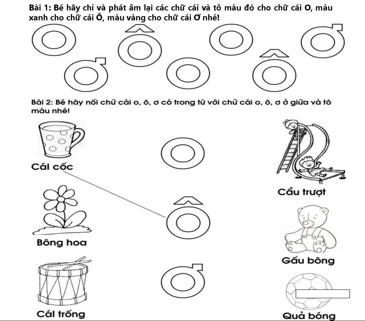 Bài tập chữ cái - Trường Mầm Non Hoa Phượng